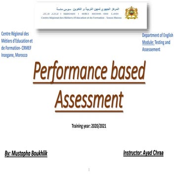 Performance based assessment | PPTX