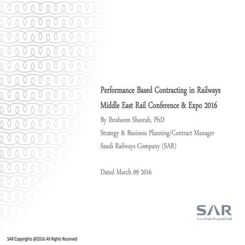Performance based contracts in railways ibraheem sheerah | PPT