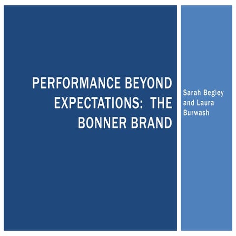 Performance Beyond Expectations: The Bonner Brand | PDF