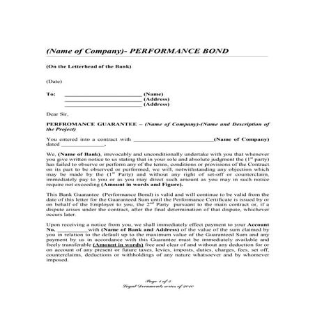 Performance bond | PDF