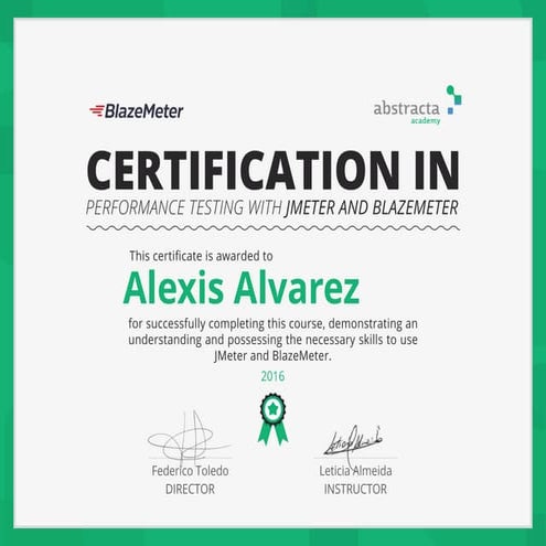 Performance certification Alexis Alvarez | PDF