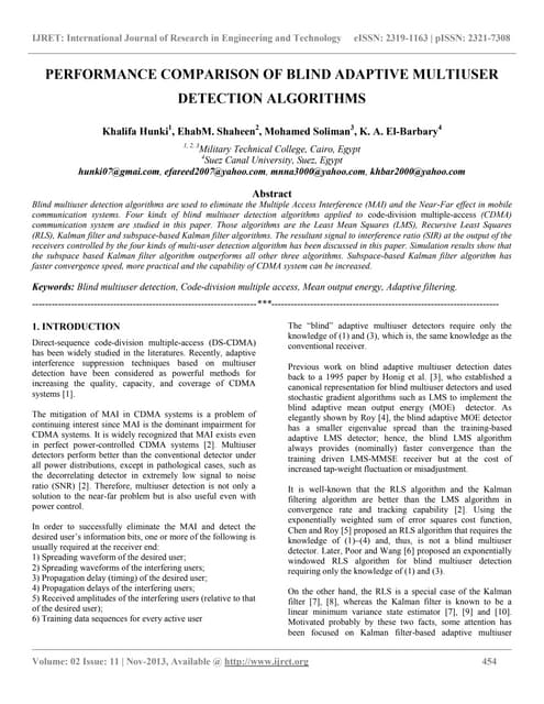 Performance Comparison Of Blind Adaptive Multiuser Detection Algorithms 3714