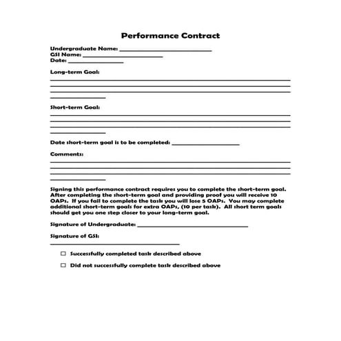 Performance Contract | DOC