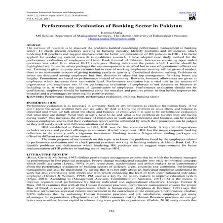Performance evaluation of banking sector in pakistan | PDF