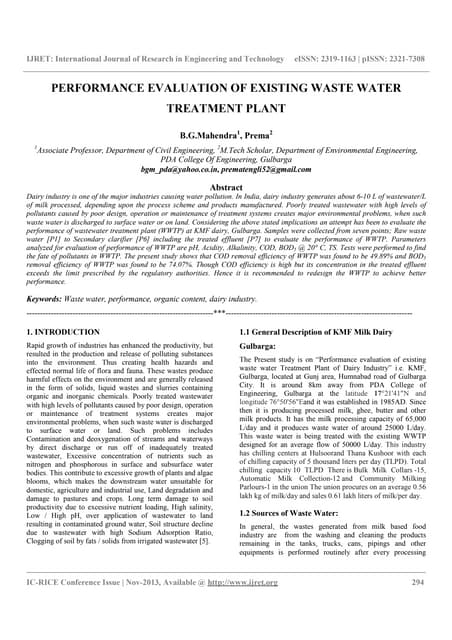 Performance status of common effluent treatment | PDF