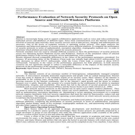 Performance evaluation of network security protocols on open source and microsoft windows ...