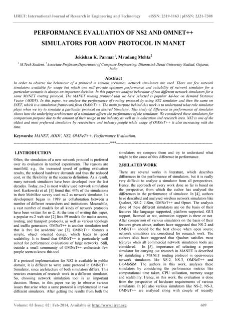 Performance Evaluation Of Ns2 And Omnet Simulators For Aodv Protocol