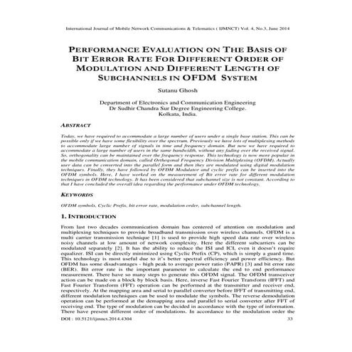 Performance Evaluation On The Basis Of Bit Error Rate For Different