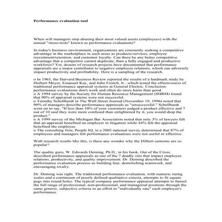 Performance evaluation tool | PDF