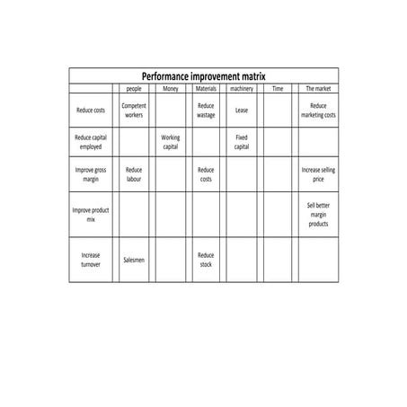 Performance improvement matrix | DOCX