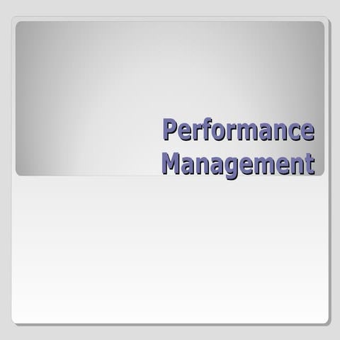 Performance management skills | PPT