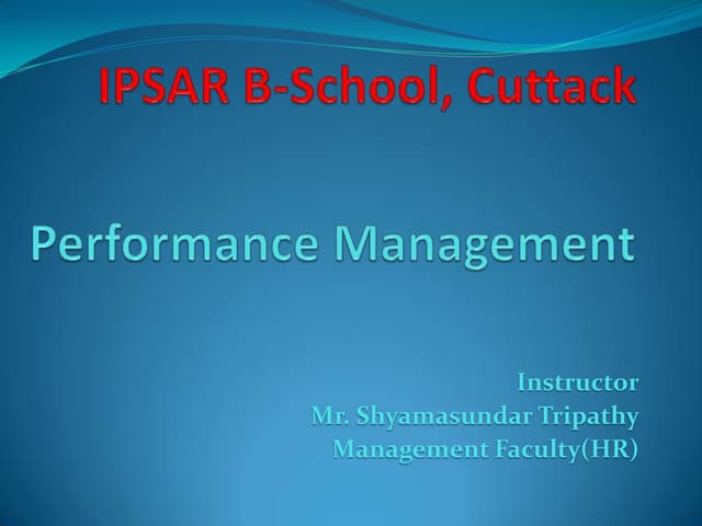 Performance management | PPTX