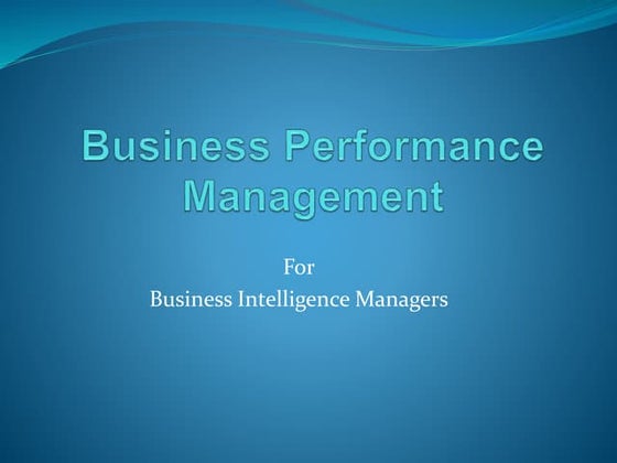 Corporate Performance Management | PDF