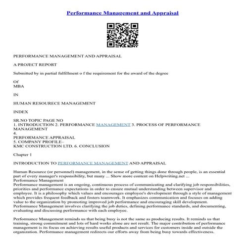 Performance Management And Appraisal | PDF