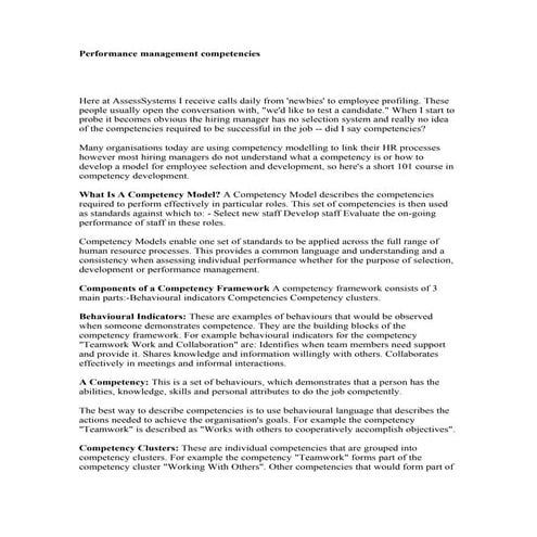 Performance management competencies | DOC