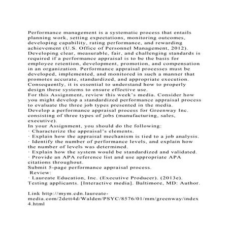 Performance management is a systematic process that entails planni.docx