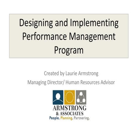 Designing & Implementing Performance Management Program | PDF