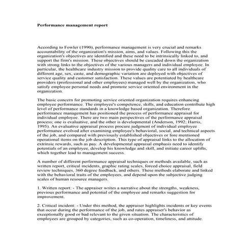 Performance management report | DOC