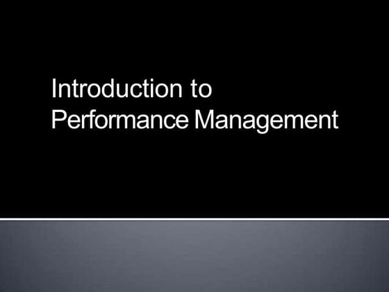 Performance management | PPTX