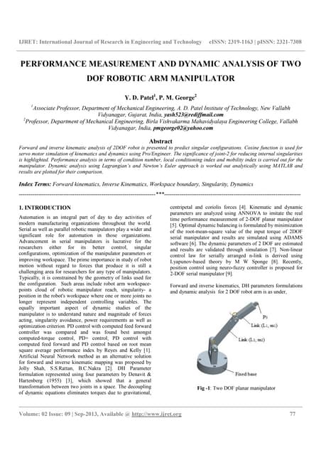 Kinematics Modeling and Simulation of SCARA Robot Arm | PDF