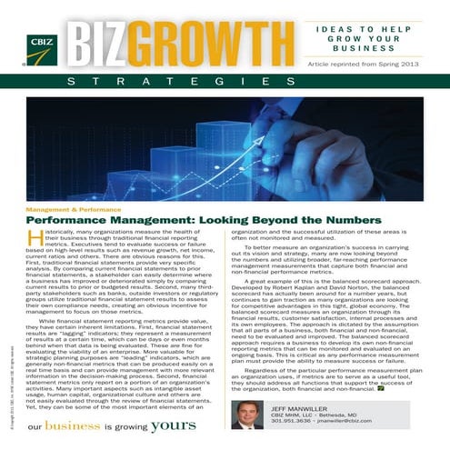 Performance Management - Beyond the Numbers | PDF | Business Accounting ...