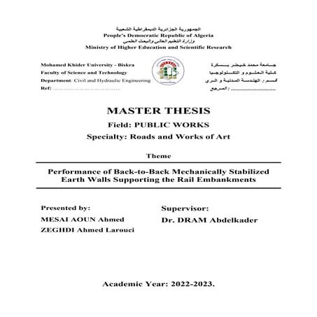 Performance of Back-to-Back Mechanically Stabilized Earth Walls ...