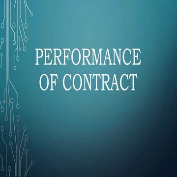 Performance of contract-1 law presentation | PPTX