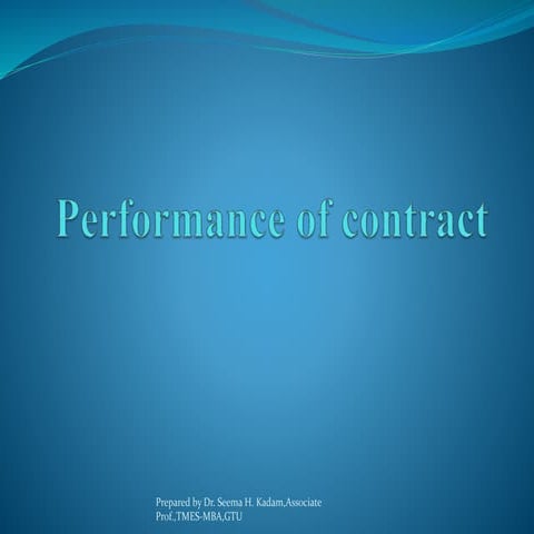 Performance of contract | PPTX
