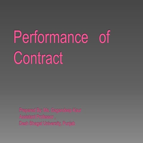 Performance of contract | PPTX