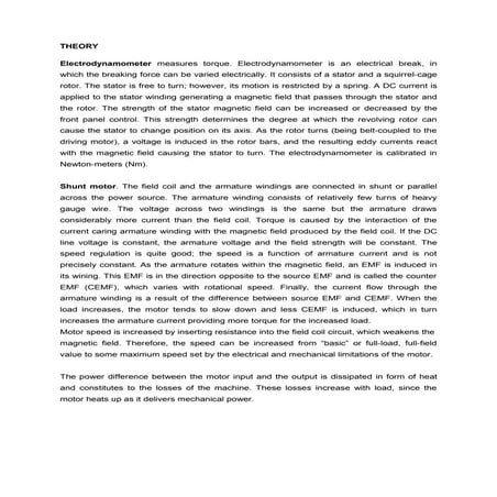 Experiment 1 DC Machine