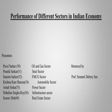 Performance of different sectors in Indian economy | PPTX