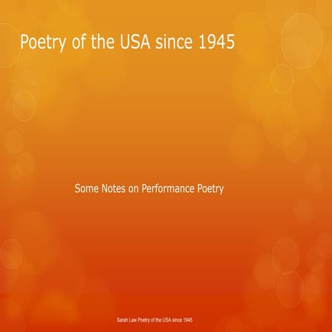 Performance Poetry in the USA | PPTX