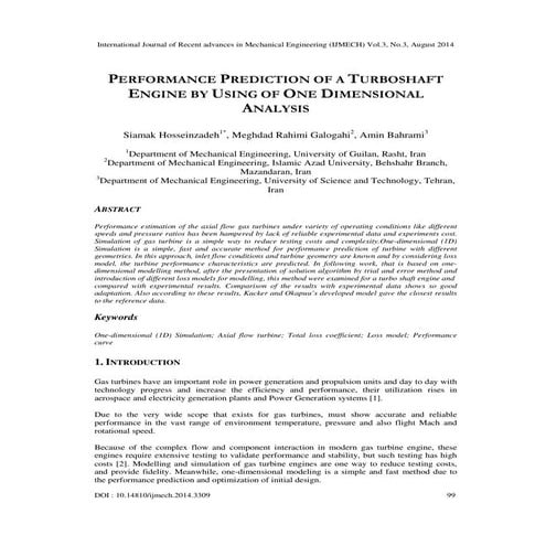 Performance prediction of a turboshaft engine by using of one ...