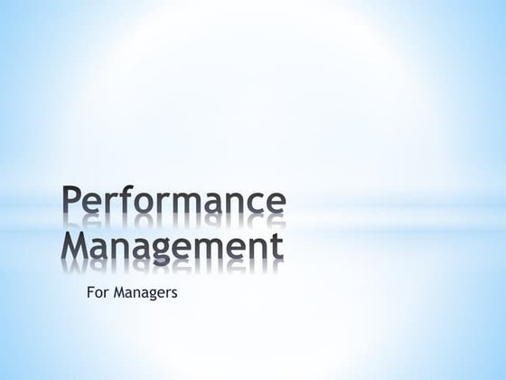 Performance Management Training | PPT