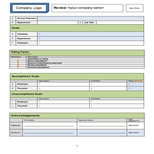 Performance Review Template | PDF