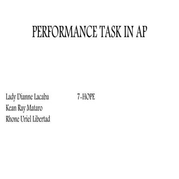 Aralin 5 Performance Task A.P | PPTX