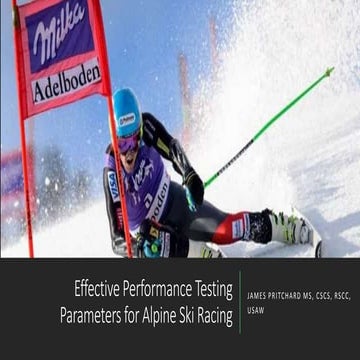 Performance Testing For Alpine Ski Racing | PPTX