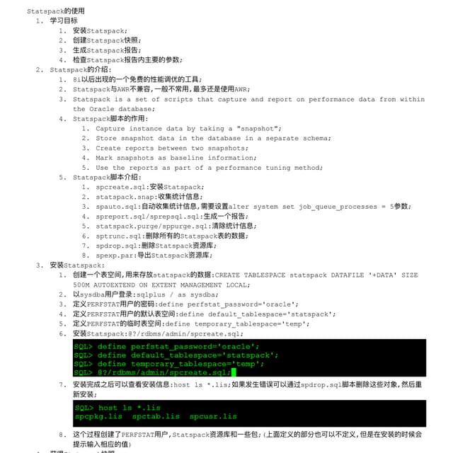 Performance Tuning Tool01 Statspack Pdf