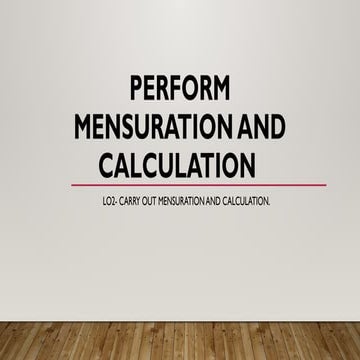 Perform Mensuration and Calculation.pptx