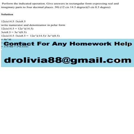 Perform the indicated operation. Give answers in rectangular form exp.pdf