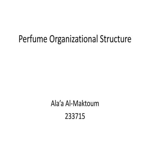 Perfume Organizational Structure | PPTX