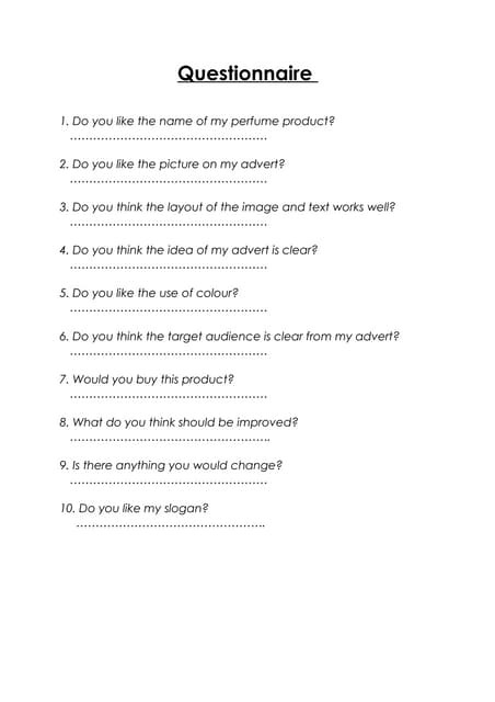 Questionnaire | PDF