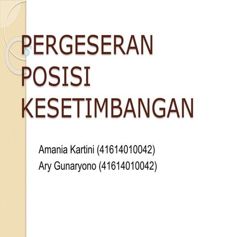 Pergeseran Kesetimbangan | PPTX
