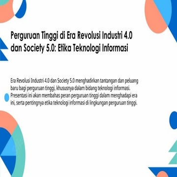 Perguruan Tinggi di Era Revolusi Industri 4.0 dan Society 5.0_ Etika ...