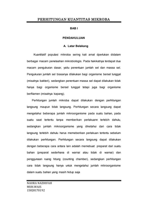 analisis kuantitatif mikroba | PDF