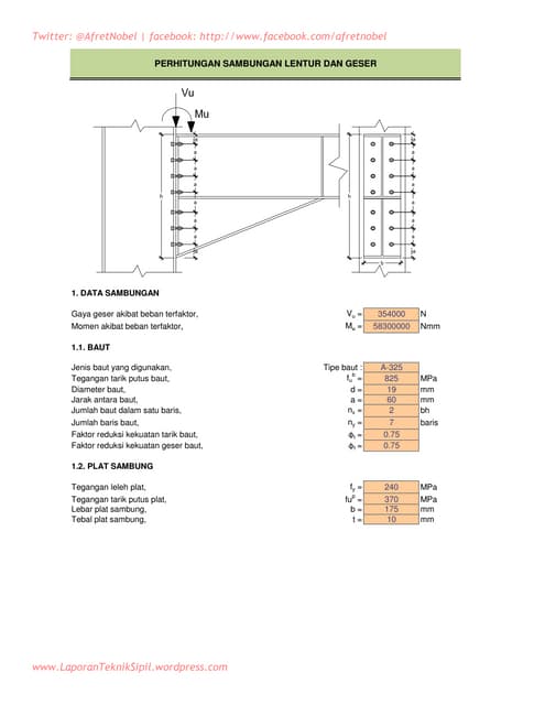 PERHITUNGAN TULANGAN LONGITUDINAL BALOK BETON BERTULANG RANGKAP | PDF ...