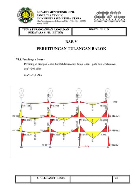 PERHITUNGAN TULANGAN LONGITUDINAL BALOK BETON BERTULANG RANGKAP | PDF