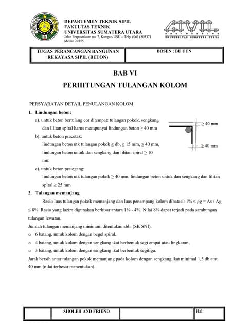 PERHITUNGAN TULANGAN LONGITUDINAL BALOK BETON BERTULANG RANGKAP | PDF ...