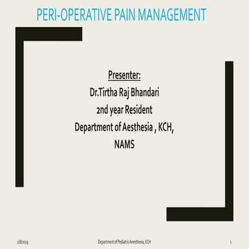 Peri operative pain management | PPTX