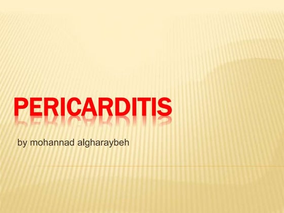 Identify the symptoms and clinical manifestations of Pericarditis | PPT